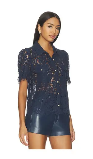 Generation Love Mikaelle Lace Shirt In Blue