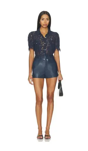 Generation Love Mikaelle Lace Shirt In Blue