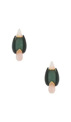 Zimmermann Plume Stud Earrings In Green