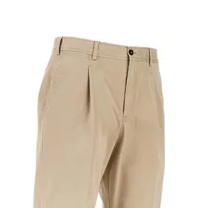 PT TORINO Gabardine Tapered Leg Trousers - Beige