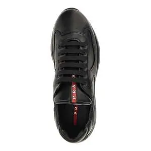 Prada Nappa Leather America's Cup Sneakers - Black