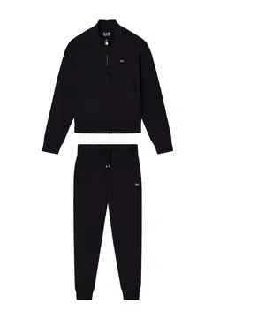 EA7 Logo-detail Long-sleeve Tracksuit Set - Black