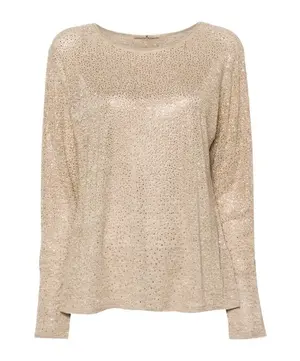 Ermanno Scervino Embellished Crewneck Jersey T-shirt - Nude