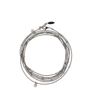 Brunello Cucinelli Multi-wrap Bracelet With Embellished Details - Silver