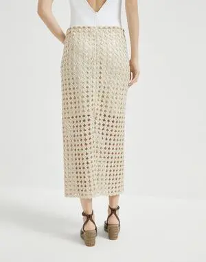 Brunello Cucinelli Perforated Midi Skirt