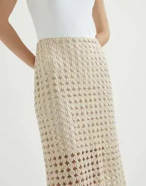 Brunello Cucinelli Perforated Midi Skirt