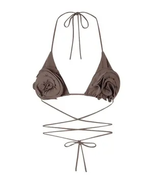 Magda Butrym 3d Floral Halter Bikini Top