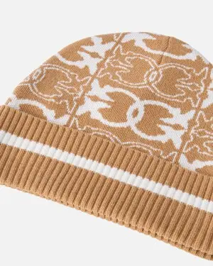 Pinko Logo Intarsia Knitted Beanie