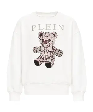 Philipp Plein Long-sleeve Sweatshirt With Embellished Teddy Bear Graphic