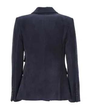 D.exterior Double-breasted Jacket With Patch Pockets