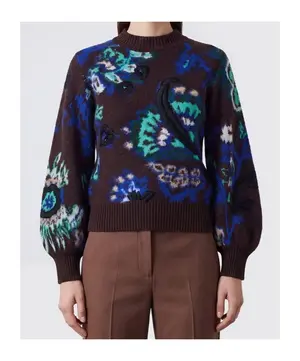 Sacai Floral Intarsia Sweater