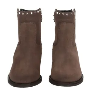 VIA ROMA 15 Stud Embellished Ankle Boots - Quinoa