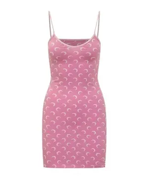 MARINE SERRE Moon Printed Jersey Straps Mini Dress