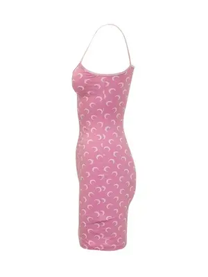 MARINE SERRE Moon Printed Jersey Straps Mini Dress