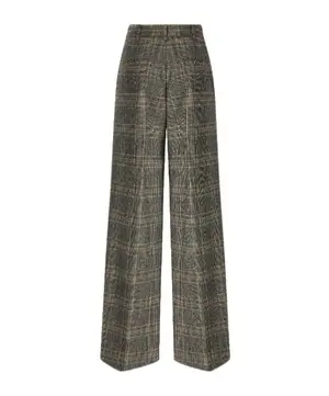 Pinko Checked Wide-leg Trousers