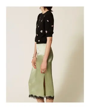 TWINSET Floral Embroidered Knit Top