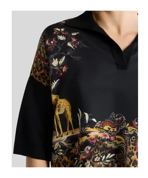 Etro Placed Animal And Paisley Print Knitted Top
