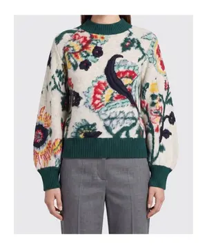 Sacai Jacquard Floral Knitted Sweater