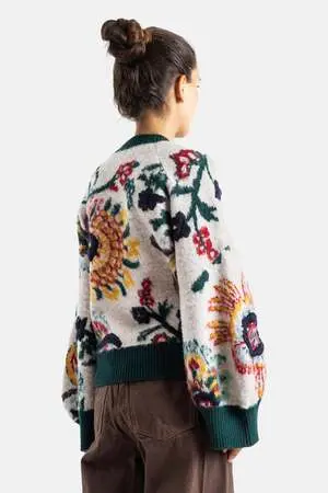 Sacai Jacquard Floral Knitted Sweater - Multicolor