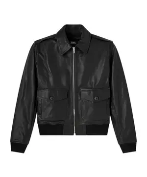 A.p.c. Long-sleeve Leather Jacket - Black