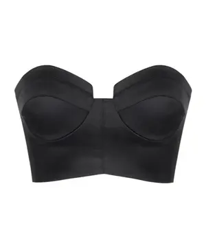 Elisabetta Franchi Stretch Satin Top - Black