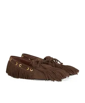 Etro Suede Boat Loafers With Fringing