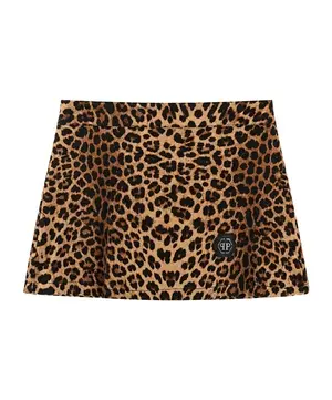 Philipp Plein Leopard Print A-line Skirt