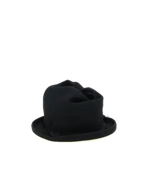 Yohji Yamamoto Ruffled-trim Fedora Hat