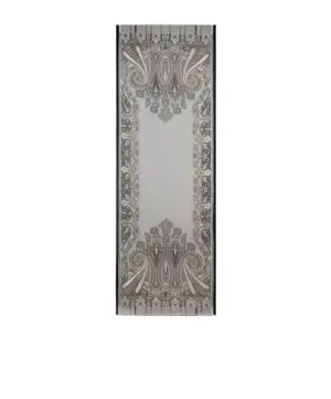 Etro Chevron Modal And Cashmere Scarf With Paisley Motif - Grey