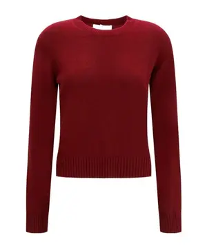 LISA YANG Mable Ribbed Trim Knitted Sweater - Red