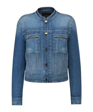 Guess Long Sleeve Denim Jacket With Metal Trims