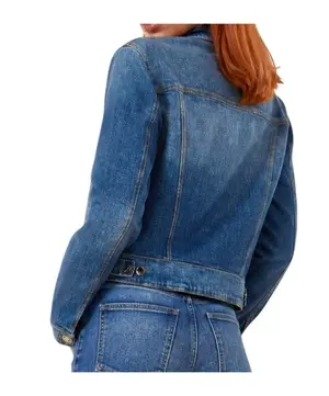 Guess Long Sleeve Denim Jacket With Metal Trims