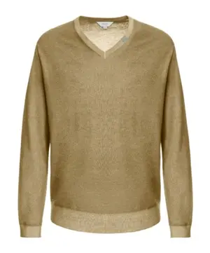 Malo V-neck Long Sleeve Sweater - Beige