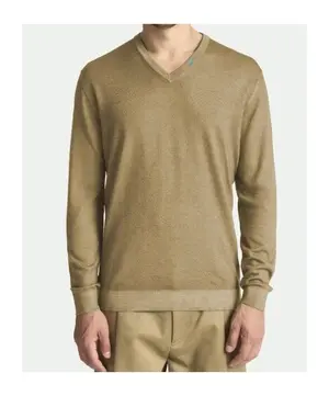 Malo V-neck Long Sleeve Sweater - Beige