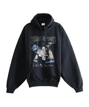 Vetements Graphic Oversized Hoodie - Black