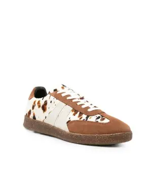 LES DEUX Paneled Cow-print Sneakers