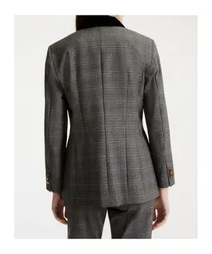 Marella Slim-fit Stretch Twill Blazer With Velvet Trim