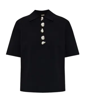 Cult Gaia Embellished Collared Short-sleeve Polo - No