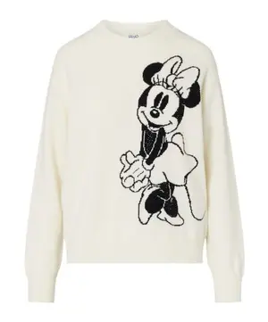 Liu Jo Disney Minnie Mouse Sweater - White/black Mickey Mouse Pattern