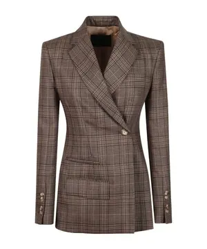DONDUP V-neck Checked Jacket
