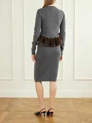 Stella McCartney Fff Trim Peplum Knitted Sweater - No