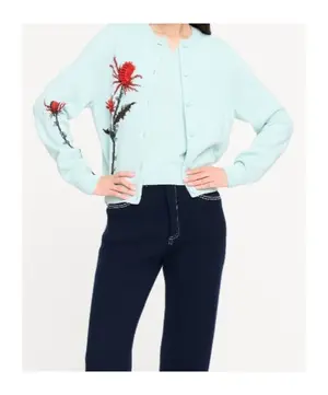 BARRIE Thistle-motif Cashmere Cardigan