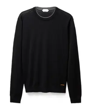 Versace Embroidered Wool Knit Crewneck Sweater