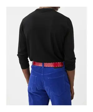 Versace Embroidered Wool Knit Crewneck Sweater