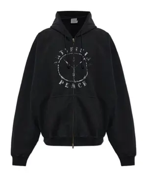 Vetements Printed Zip-up Hoodie