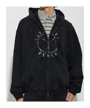Vetements Printed Zip-up Hoodie