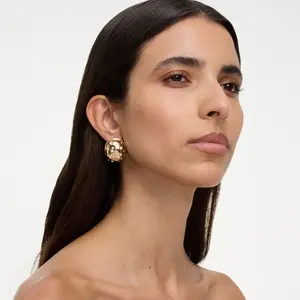 SELF-PORTRAIT Curved Crystal Earring