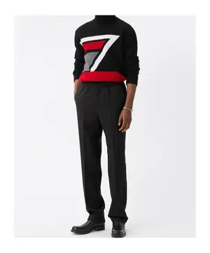 Versace Jacquard Wool Tailored Pants
