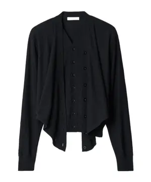 LEMAIRE Merino Wool Blend Trompe-l'œil Cardigan