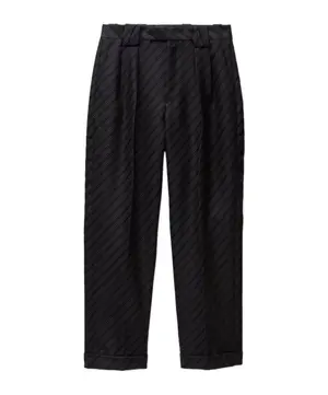Versace Pinstripe Wool Dress Pants - Black